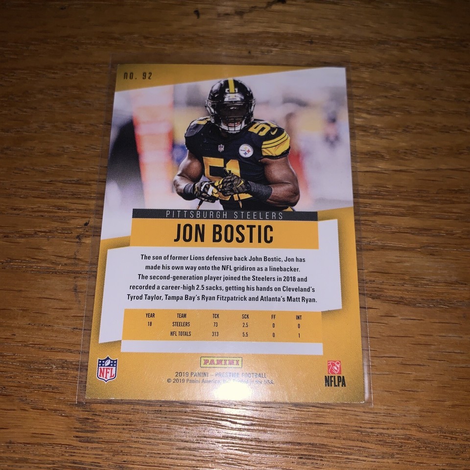 Jon Bostic Prestige 2019 NFL Steelers Football Card #92 | eBay