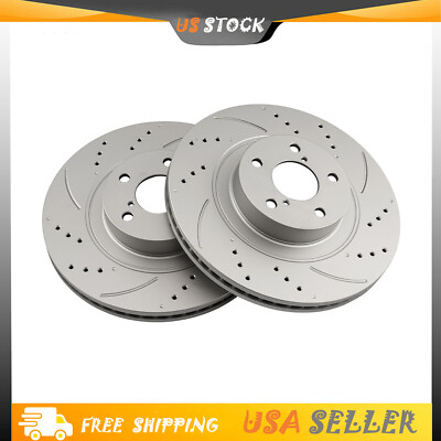 for Subaru Legacy 2006 2007-2014 Front LH+RH Drilled & Slotted Brake ...