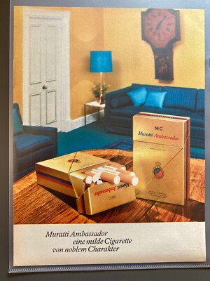 Muratti Ambassador Cigarette Original 1967 Vintage Advert Werbung ...