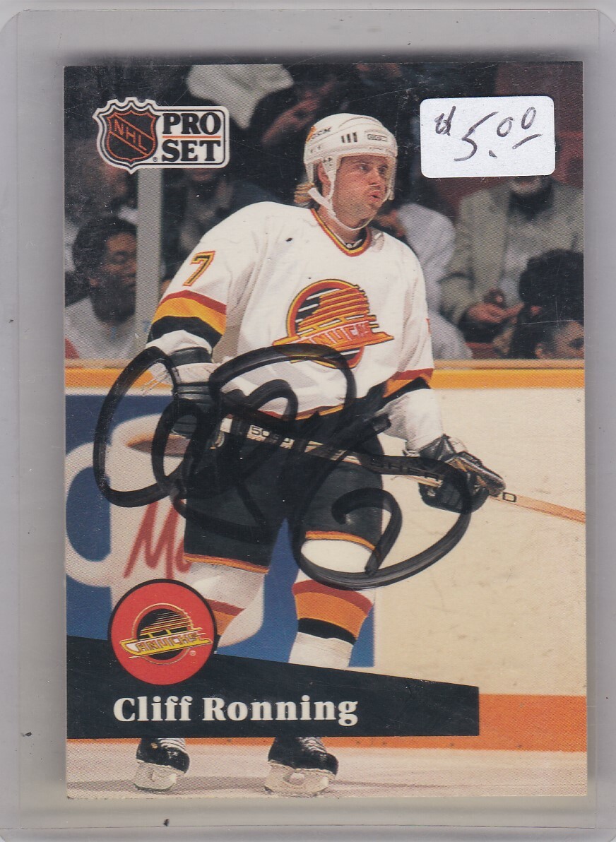 Autographed Pro Set Cliff Ronning Vancouver Canucks | eBay