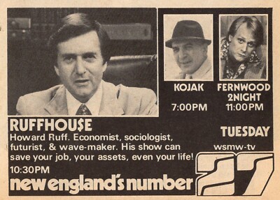 1980 WSMW TV AD / NEW ENGLAND / RUFFHOUSE host HOWARD RUFF | eBay