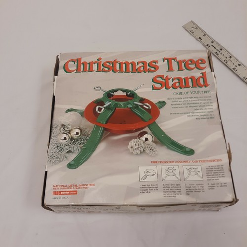Vintage Style Christmas Tree Stand Red & Green 7 ft tree 4" Trunk | eBay