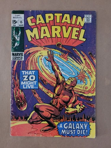Captain Marvel #15 Aug 1969 Gary Friedrich Silver Marvel Good/Very Good ...