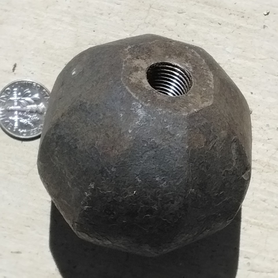 Antique Iron Ball Knob/Flail/Foot 1.5 lbs size: 2-1/8", with 1/2" 20 ...