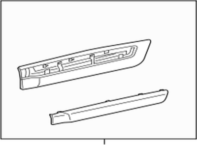 75076-60120-A1 Toyota Moulding sub-assy, rear door, outside lh ...