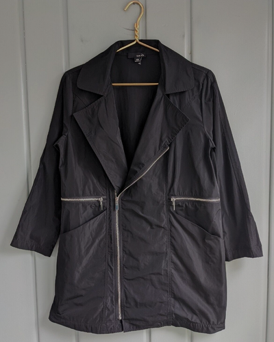 Sun Kim Comfy USA Jacket Womens XS Asymmetric Motorcycle Zip Black Moto ...