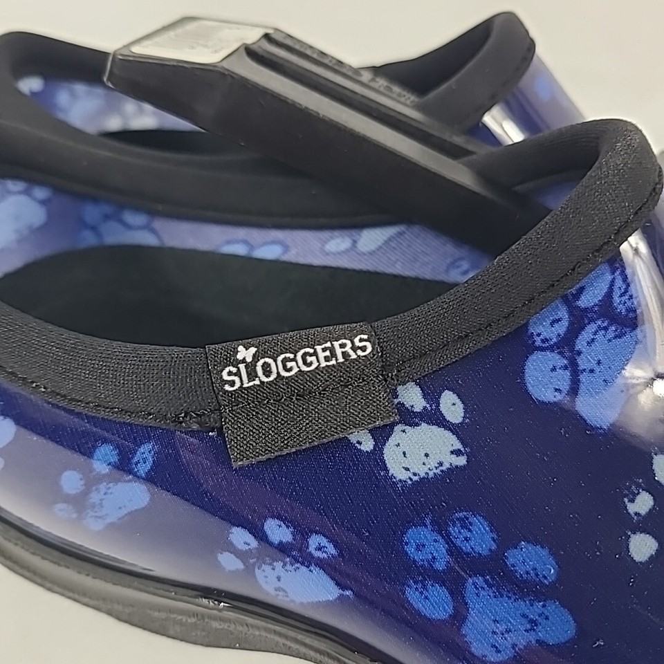 NEW Sloggers Waterproof Grungy Paw Garden Clog w/ Comfort Insole Blue ...