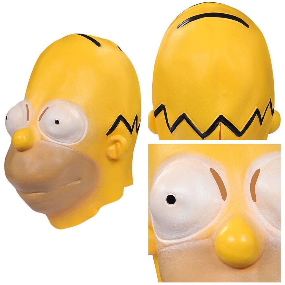 Homer Jay Simpson Mask Cosplay Latex Masks Helmet Masquerade Props ...