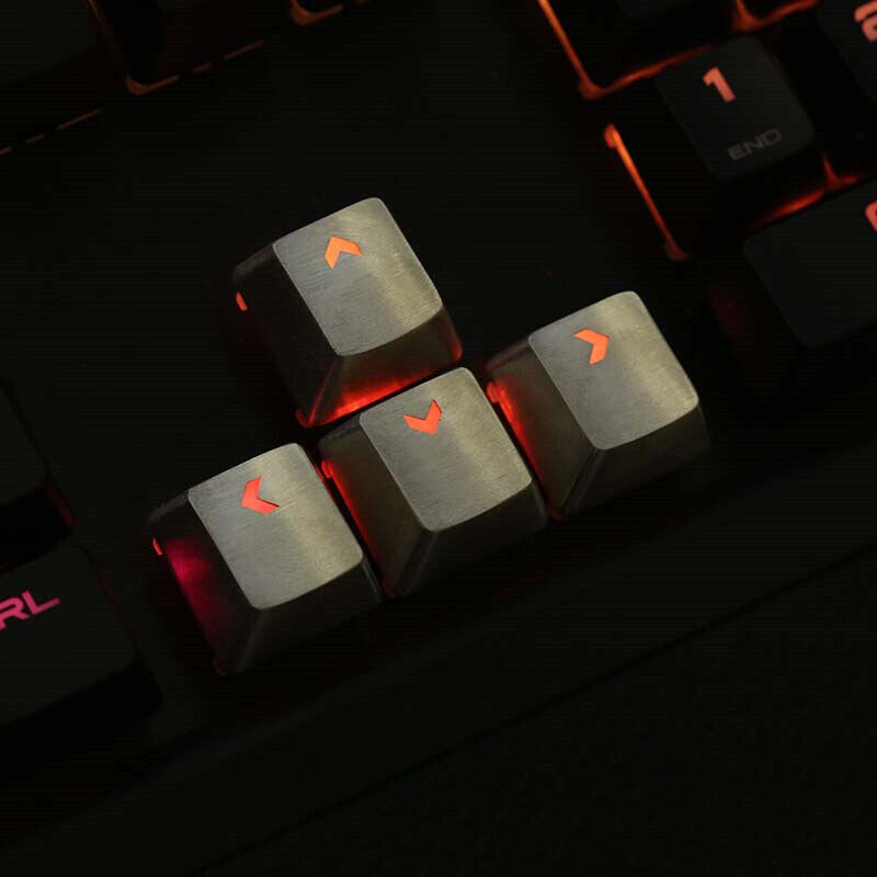 Stock QWERASDF MetalKeycap Stainless Steel For Mx Mechanical Keyboard ...