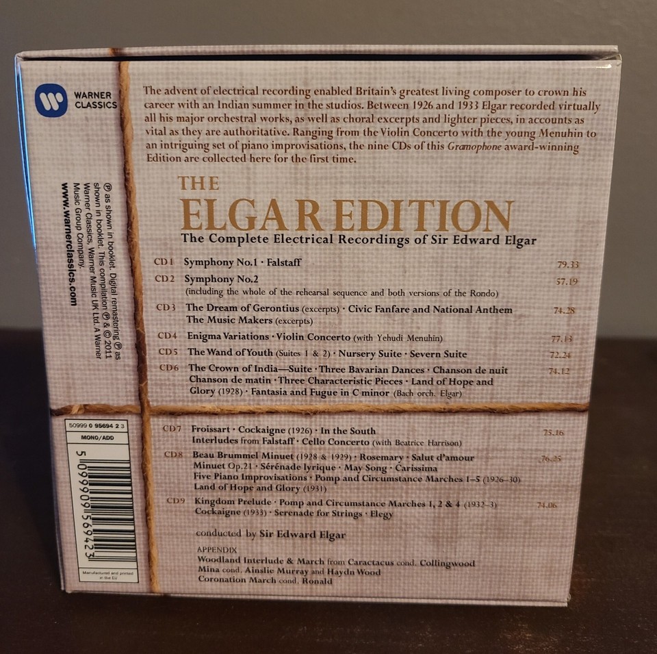 The Elgar Edition: The Complete Electrical Recordings (EMI, 9 CDs) | eBay
