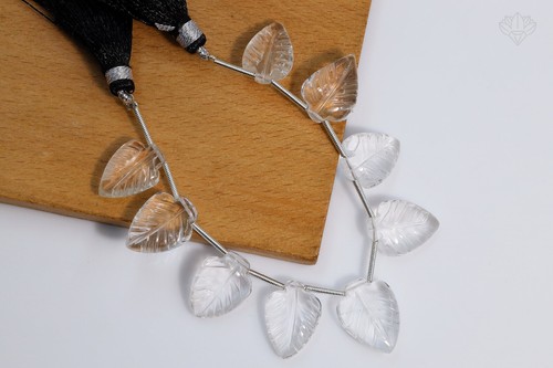 Natural Green Chlorite Leaf Carving Quartz Bead 71 Cts Loose Gemstone 5 ...