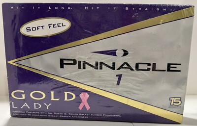 NEW PINNACLE 1 GOLF BALLS GOLD LADY BREAST CANCER AWARENESS , 15 balls ...