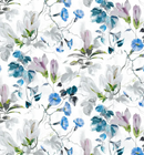 DESIGNERS GUILD CURTAIN FABRIC Japonese Magnolia 2.2 Metres COBALT 100% ...