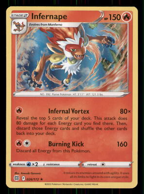 Infernape SWSH09: Brilliant Stars #026/172 Holo Rare Pokemon LP | eBay