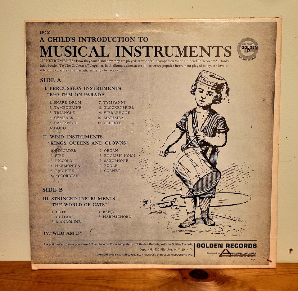 1963 A Child's Introduction to Musical Instruments Vintage LP Golden LP ...