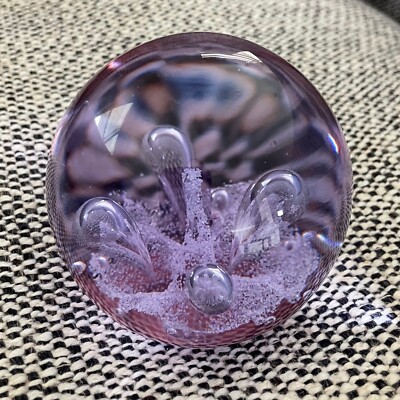 Caithness Moonflower Purple Art Glass Paperweight Signed Numbered ...