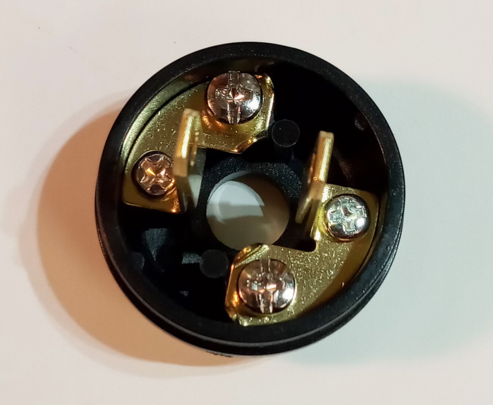 Vintage Plug - New Black Repro Bakelite Button Style Two Prong Screw ...