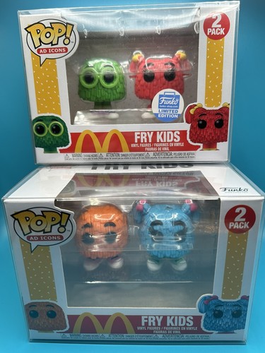 McDonalds Funko Pop Fry Kids 2 Pack Green/Red Lmtd Ed And Orange/Blue ...