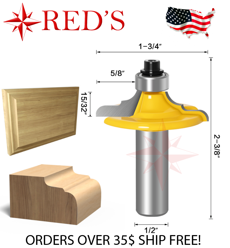 REDS Y61022-8 - Classical Wavy Cabinet Door Front Edging Router Bit - 1 ...