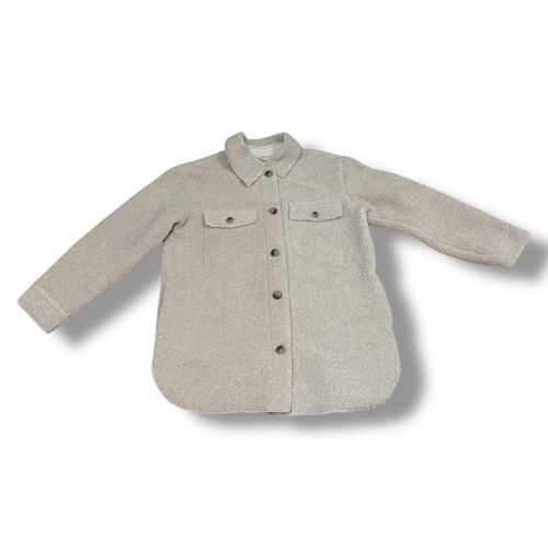 Joie Teddy Sherpa Oversized Button Up Jacket Shacket Cream Size Medium ...