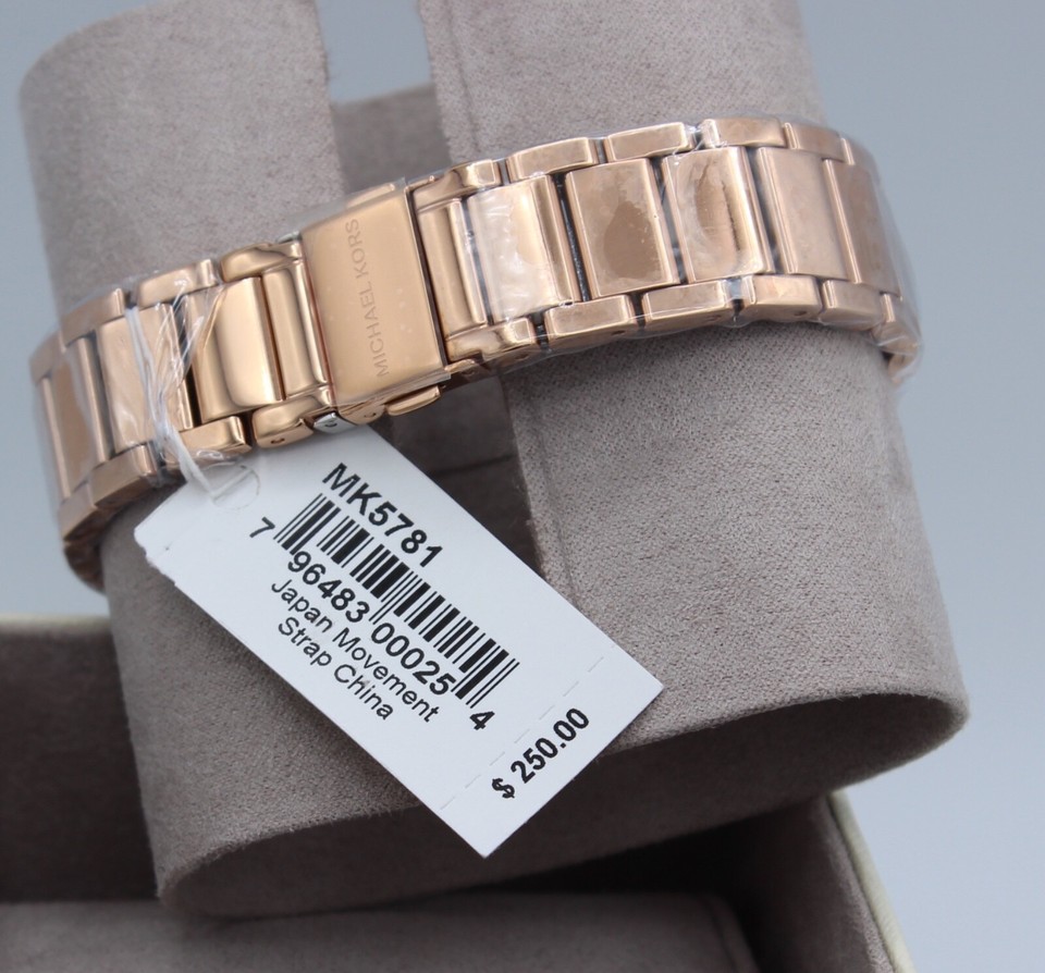 NEW AUTHENTIC MICHAEL KORS PARKER CHRONO ROSE GOLD CRYSTALS WOMEN'S ...