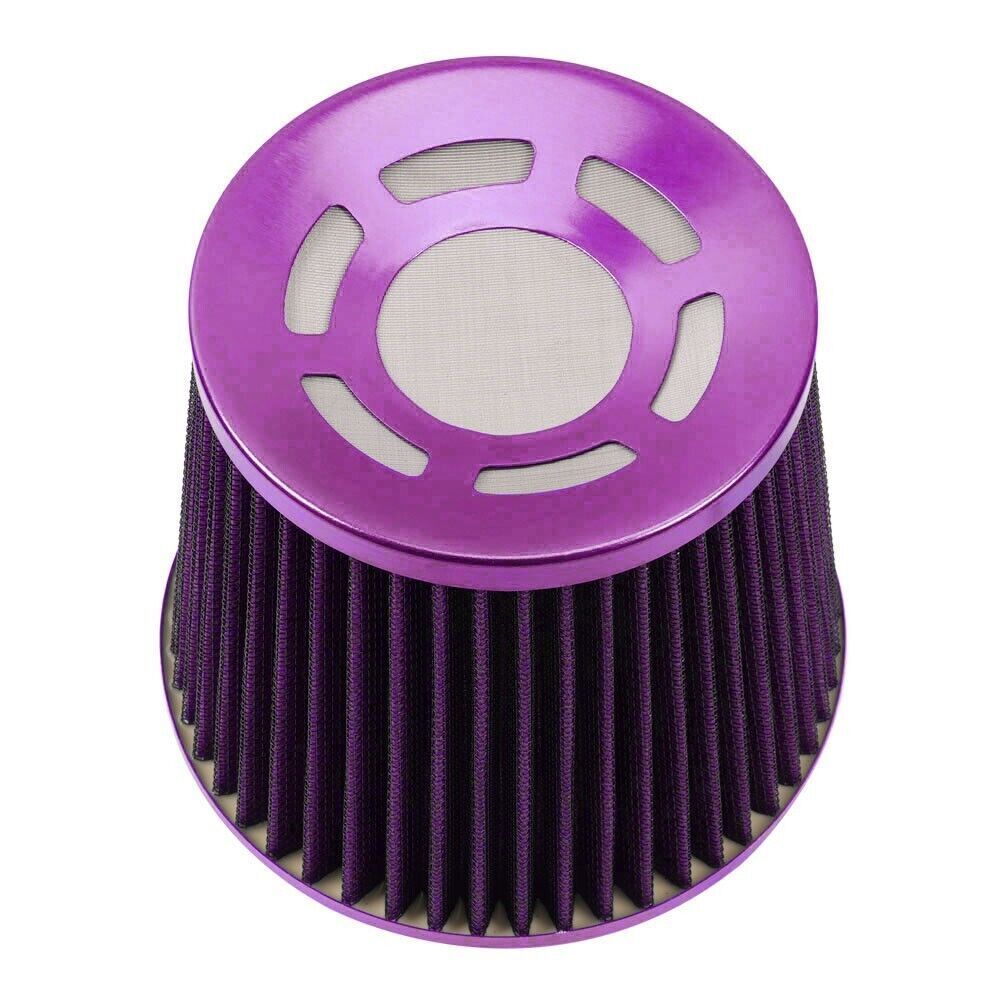 Purple 3" 76mm High Flow Inlet Cold Air Intake Cone Replacement Dry Air ...