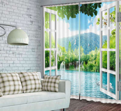 Genial Sunshine Scenery 3D Curtain Blockout Photo Printing Curtains ...