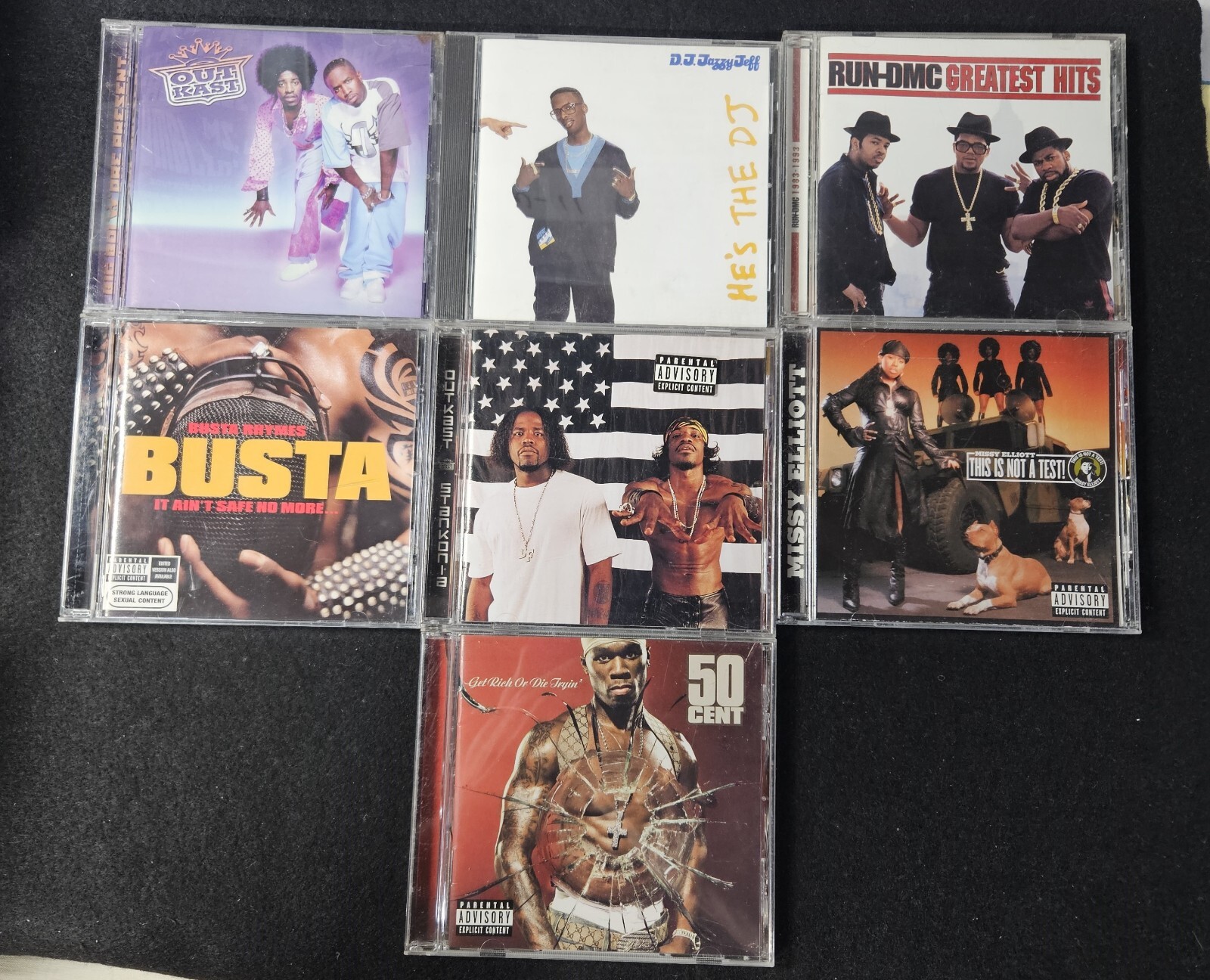 Lot Of 5 -HIP HOP CD's Busta,50 Cent,Outkast,Run DMC,Missy See Images ...