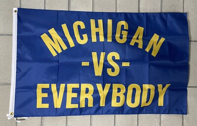 Michigan Vs Everybody Football Flag FREE SHIP Saturdays Wolverines Beer ...