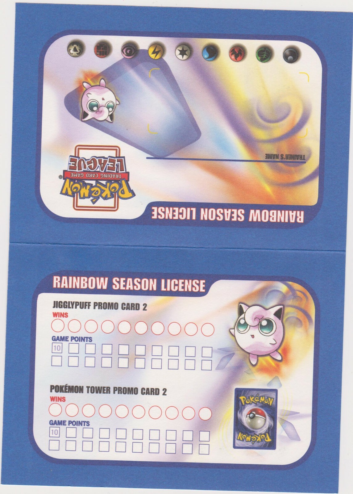 NM-MT Pokemon League Rainbow Season License 2002 Rare WOTC Never Played ...