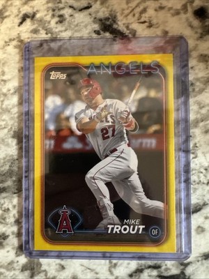 2024 Topps Yellow #27 Mike Trout Los Angeles Angels | eBay