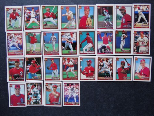 1991 Topps Micro Mini St. Louis Cardinals Team Set of 28 Baseball Cards ...