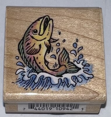 Jumping Trout Rubber Stamp Stampendous 1997 #C118 | eBay