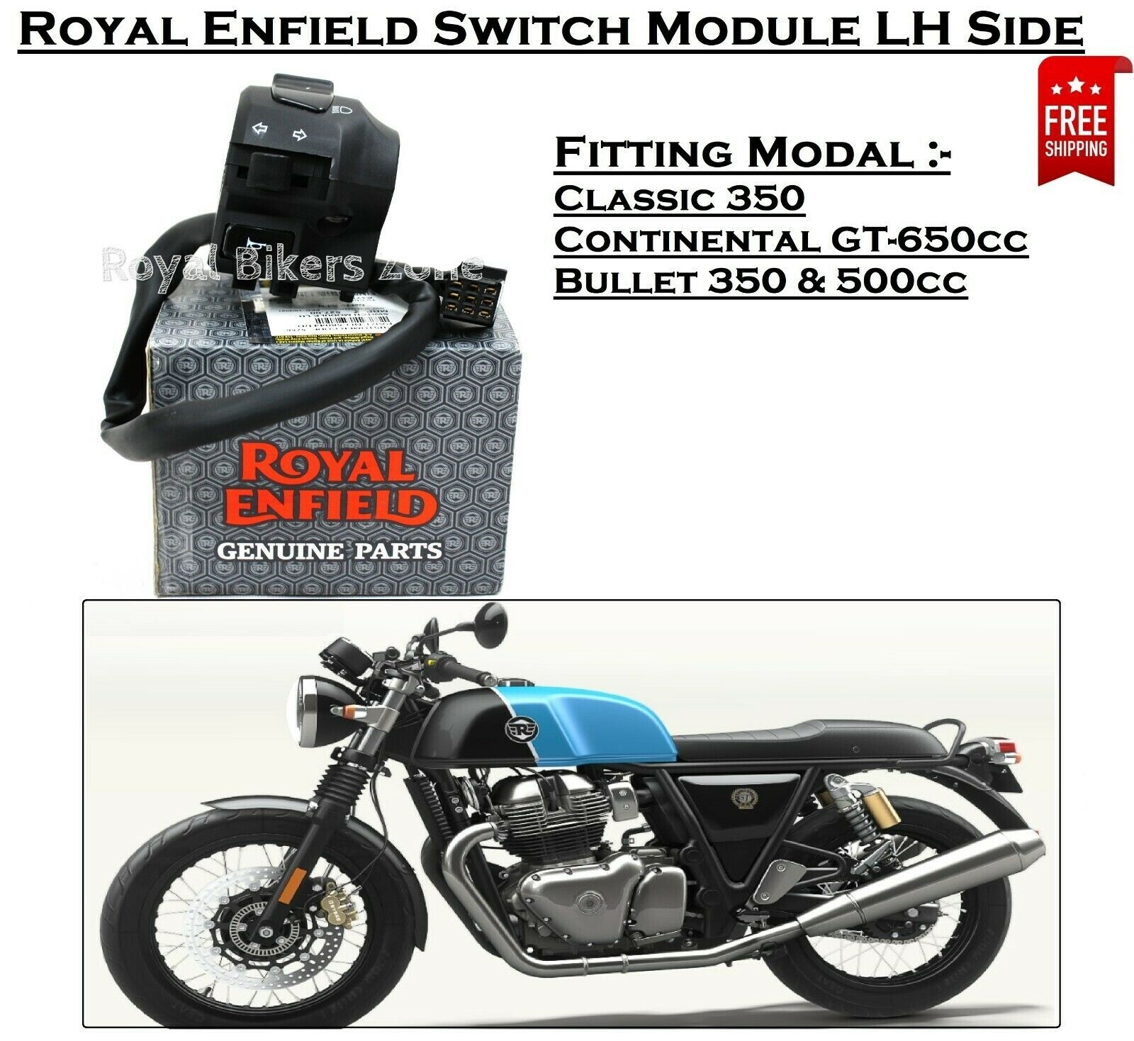 For Royal Enfield Classic 350 GT 650cc & Bullet 350 & 500 - "Switch ...