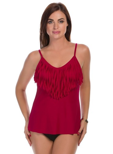 NEW Magicsuit MIRACLESUIT SWIMSUIT 10 40 2 Piece TANKINI JACLYN Fringe ...