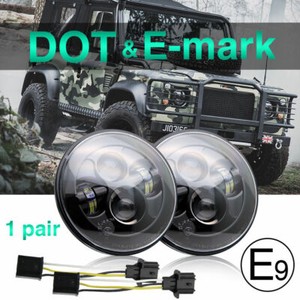 LED Headlights Pair fits Land Rover Defender 90 110 RHD + LHD E MARKED ...
