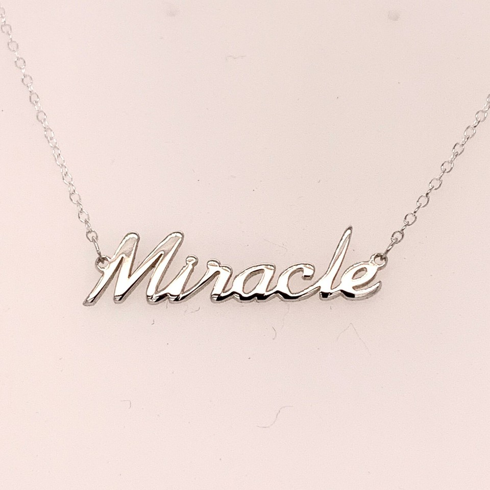 Miracle Name Plate Necklace Pendent Sterling Silver female Personalized ...