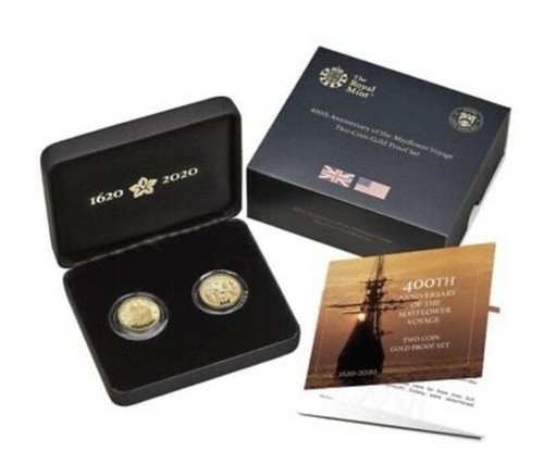 Royal Mint 400th Anniversary Mayflower Two-Coin Gold Proof Set ONLY 500 ...