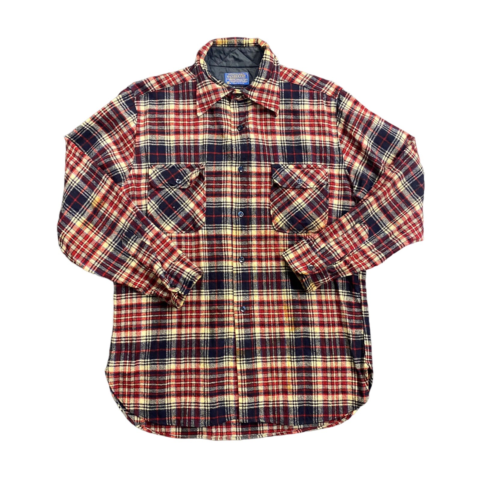 RARE Vintage Pendleton Plaid USA Virgin WOOL Button D… - Gem