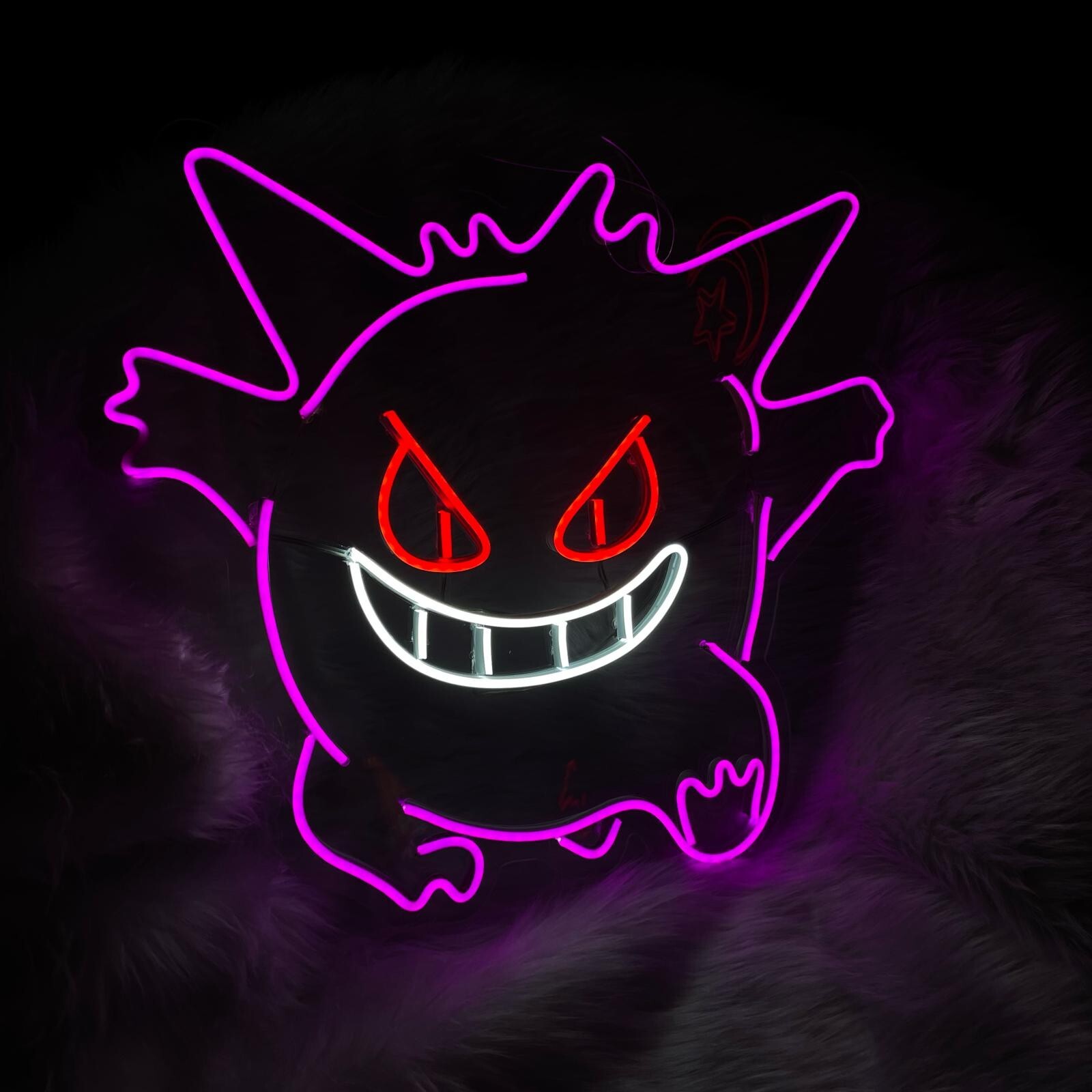 Gengar Neon Sign, Gengar Anime Bedroom Wall Decor, Pokemon Neon Sign ...