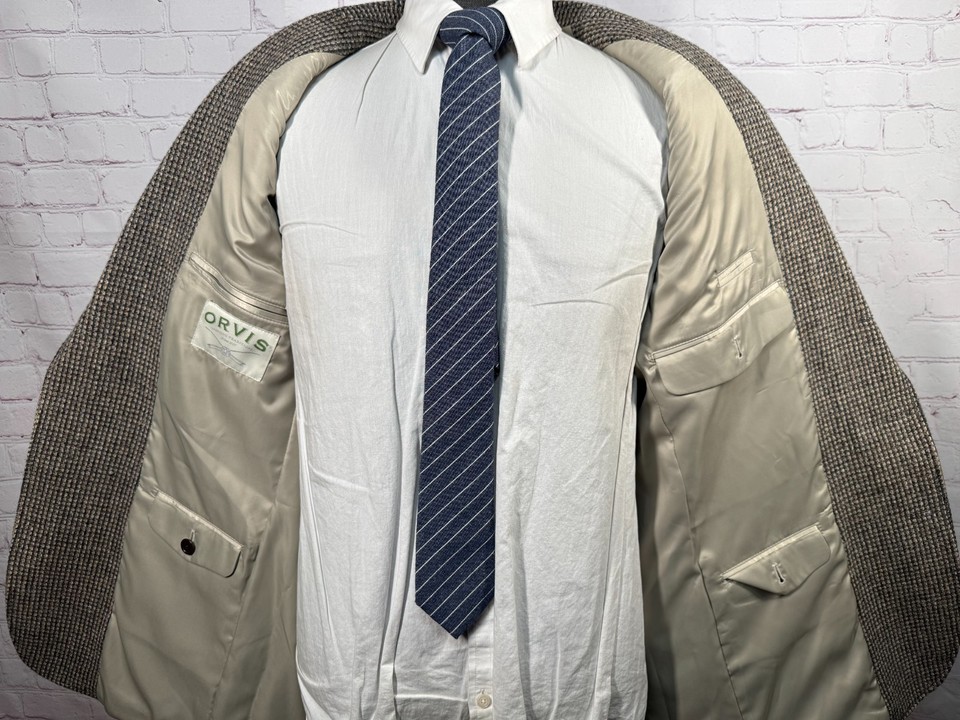 ORVIS Mens Brown TWEED FLECK Wool REG FIT Sport Coat Blazer Jacket 40L ...