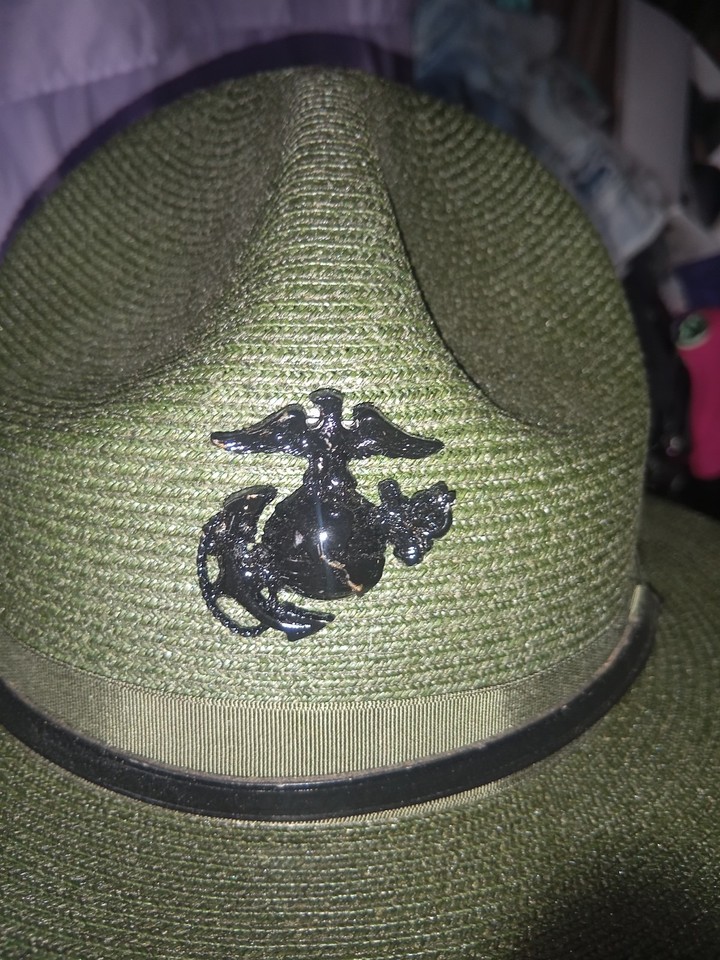 New USMC Campaign Cover Drill Instructor Hat 3XXX Beaver Quality Felt 7 ...