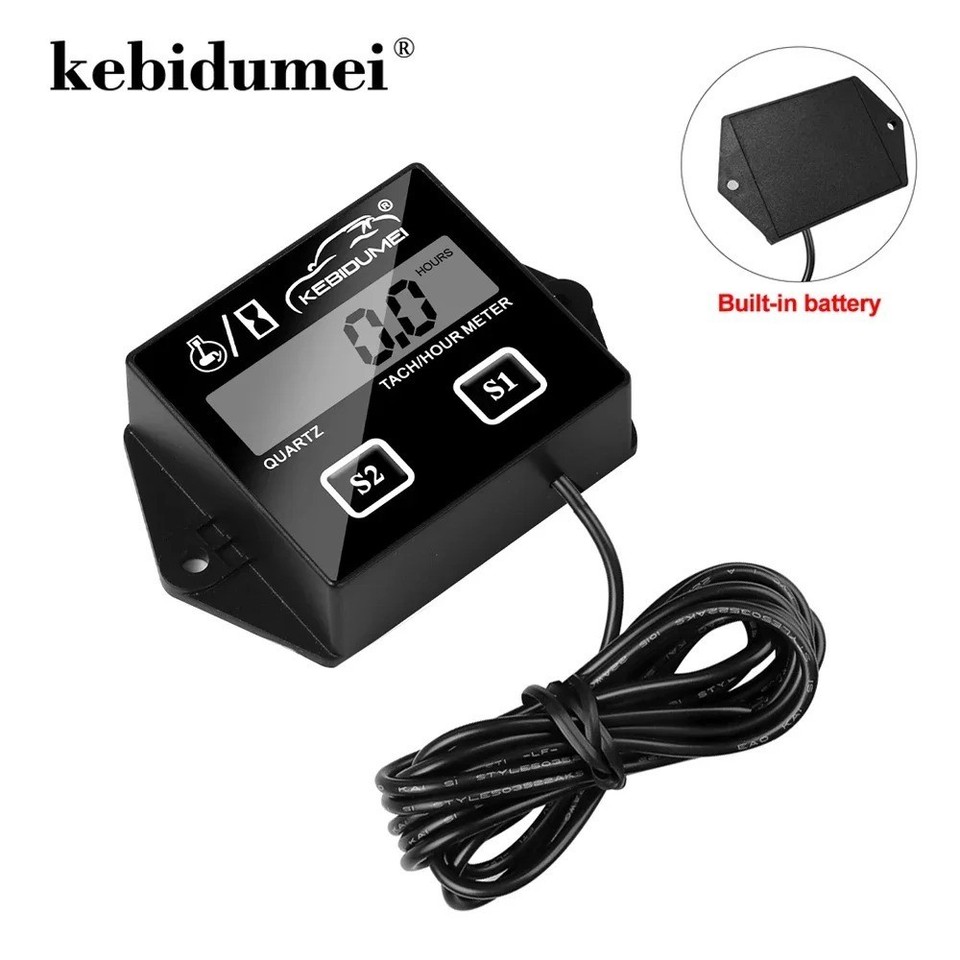Inductive Tachometer Gauge Engine RPM Meter Engine Tach Hour Meter ...