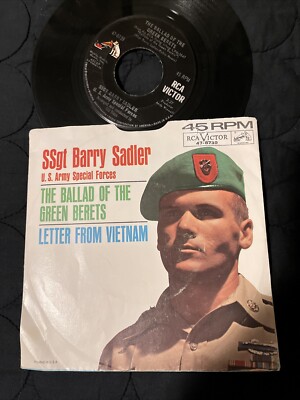 SSGT Barry Sadler 45 Vinyl 7" Ballad Of The Green Berets 1966 RCA ...