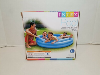 Intex Crystal Blue Pool 58" X 13" Round Kids Inflatable Swimming Play ...