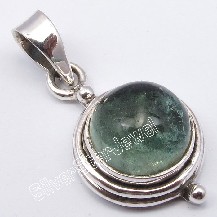 925 Silver SIMPLE Pendant ! Real Gemstone Traditional Handmade Jewelry ...