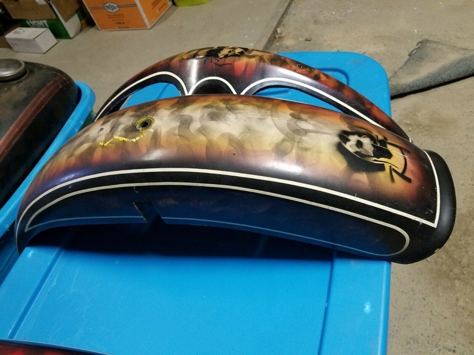BSA NOS Old Skool Paint Job Zig Zag Man Gas Tank Fenders Chopper ...