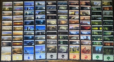 100 MTG Basic land cards Magic the Gathering Lot of 100 w/ 20 of Each ...