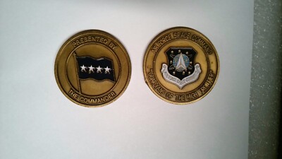 CHALLENGE COIN OLDER RARE AIR FORCE SPACE COMMAND COMMANDER 4 STAR ...