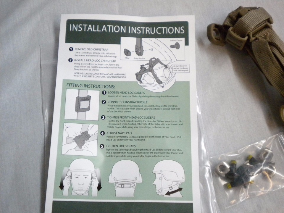 ACH & ECH IMPROVED H-NAPE RETENTION SYSTEM HEAD-LOC CHIN STRAP S/M/L/XL ...